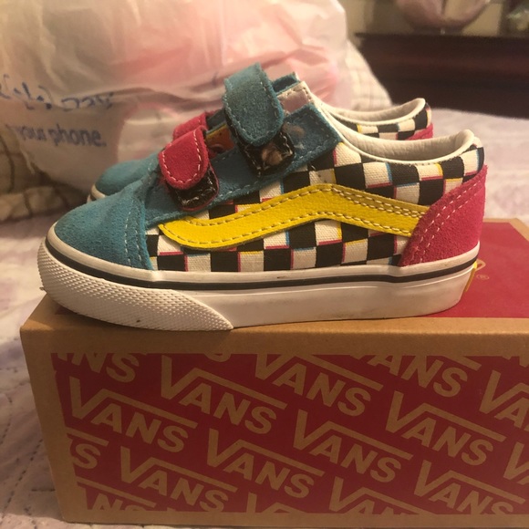 Vans | Shoes | Colorful Checkerboard Vans | Poshmark